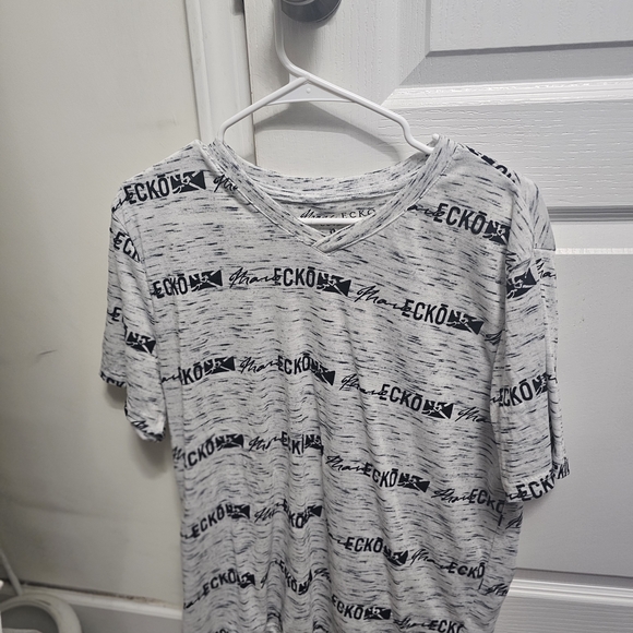 Marc Ecko | Shirts | Marc Ecko White And Black Patterned Tee | Poshmark